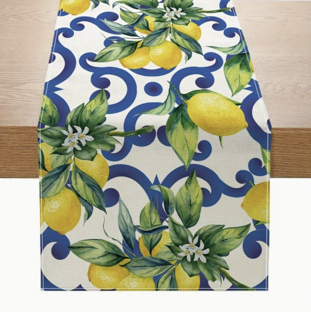 Table Runner - Moroccan Style Lemon Print - WA Italian Club